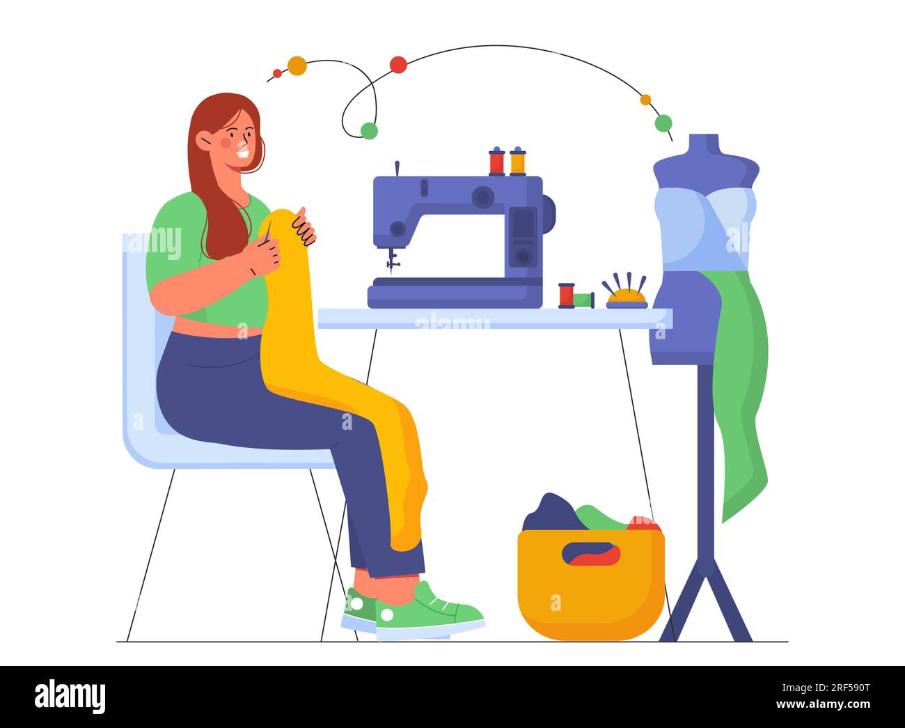 Tailor workplace Stock Vector Images - Alamy