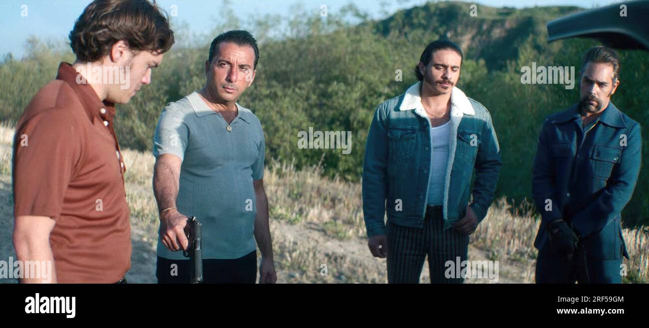 INSIDE MAN, Emile Hirsch (left), Danny A. Abeckaser (gun), Kyle ...