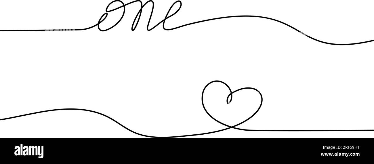One Love. Lettering one solid continuous line. Simple Line Art design ...