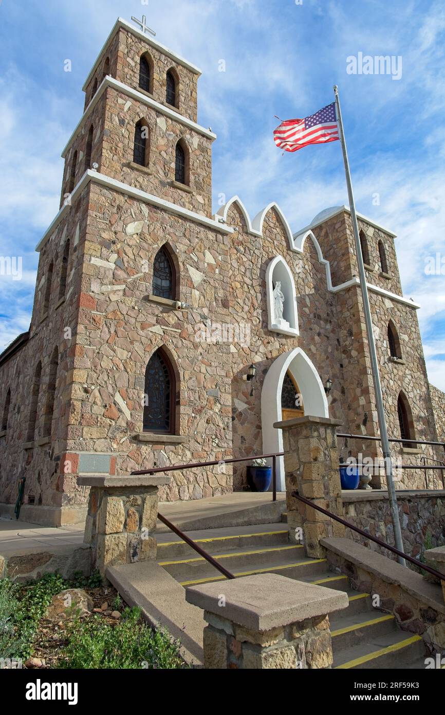 Our Lady of Peace Catholic Church, a 19th century stone building stands ...