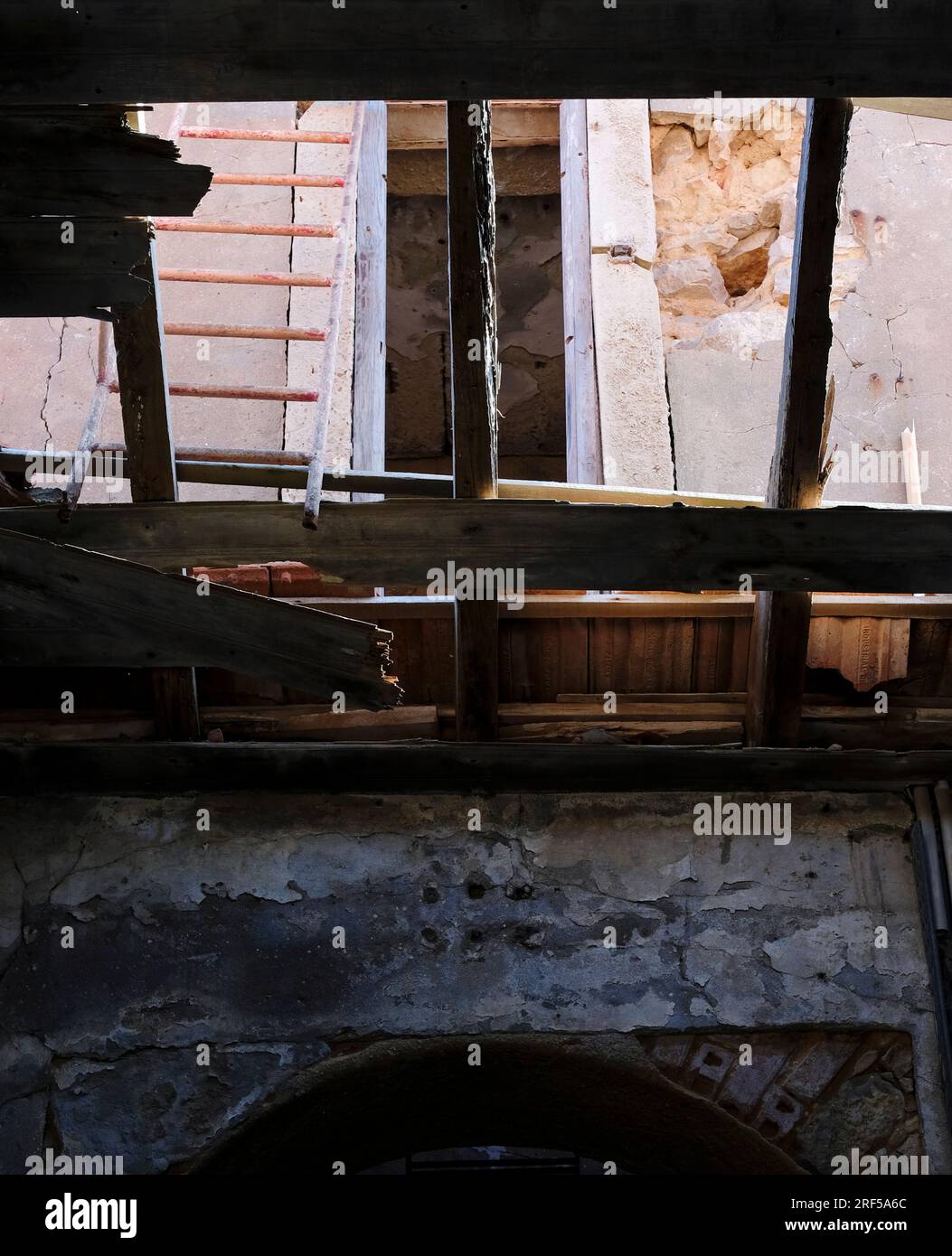 Old broken roof inside hi-res stock photography and images - Alamy