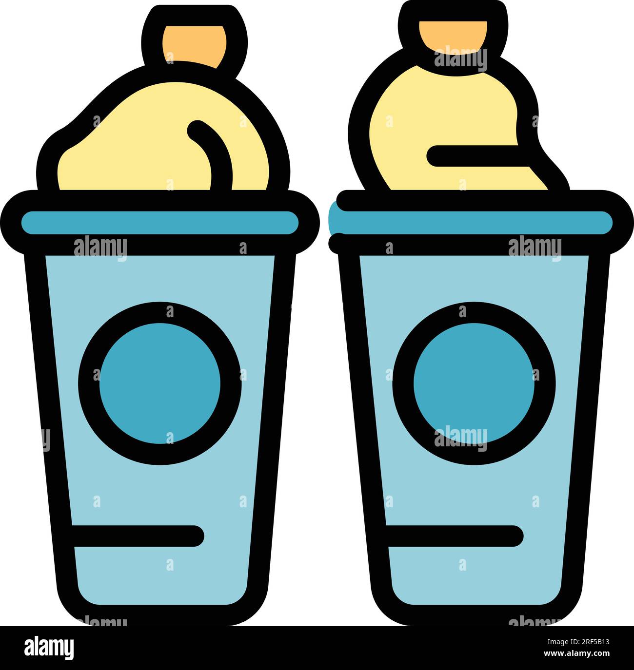 Garbage bin cart icon outline vector. Waste trash. Bio box color flat ...