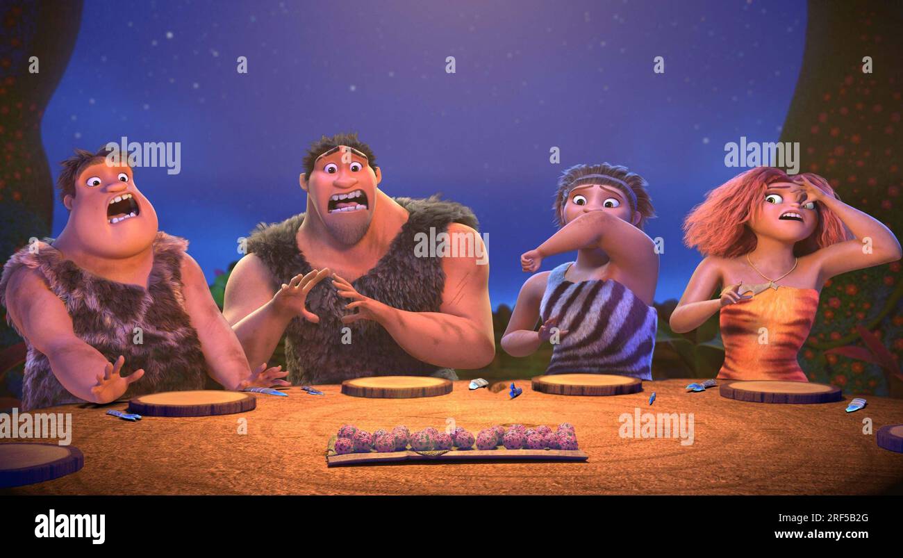 THE CROODS: FAMILY TREE, from left: Thunk (voice: A.J. LoCascio), Grug ...