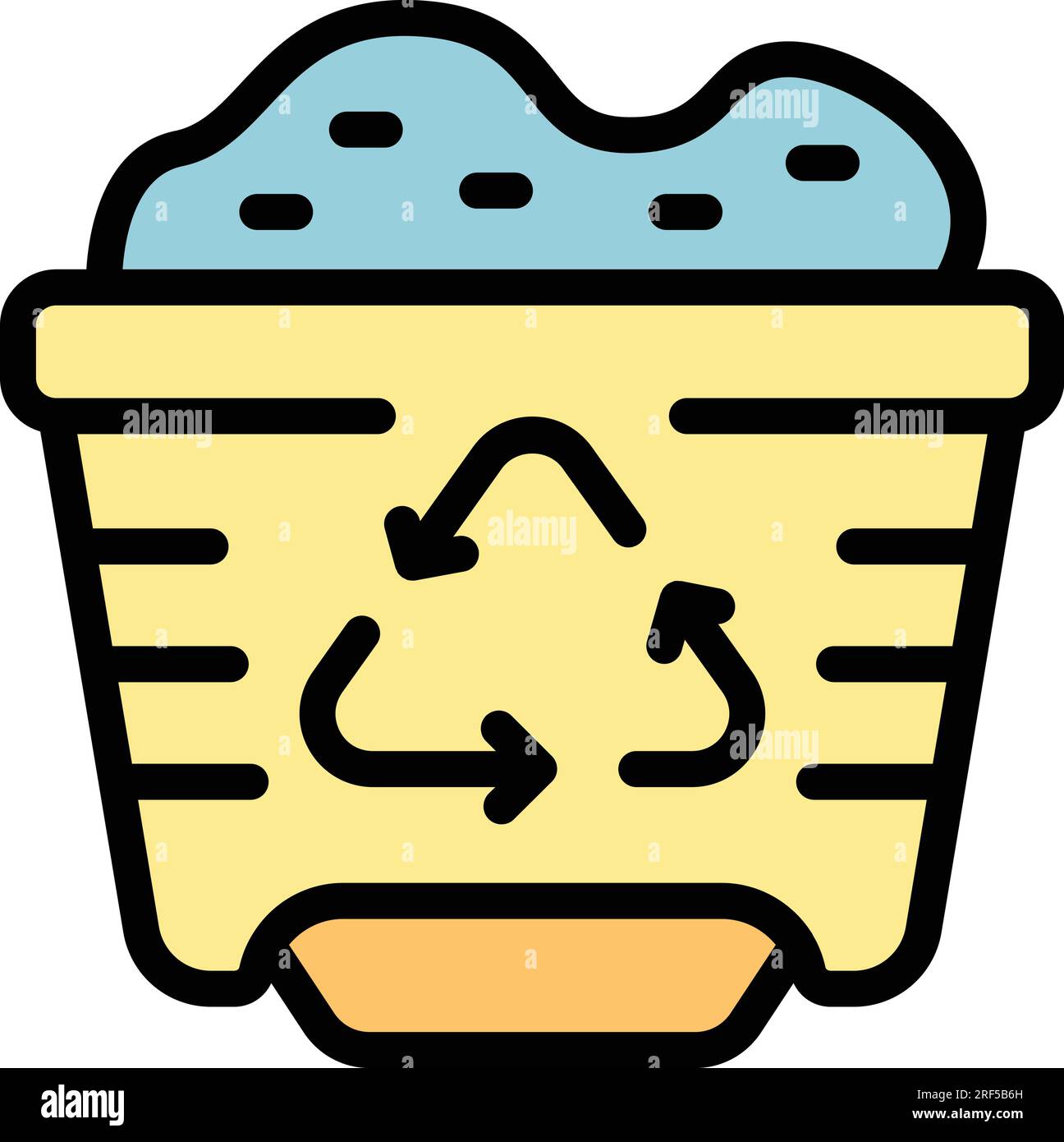 Recycle waste bag icon outline vector. Trash bin. Plastic can color ...