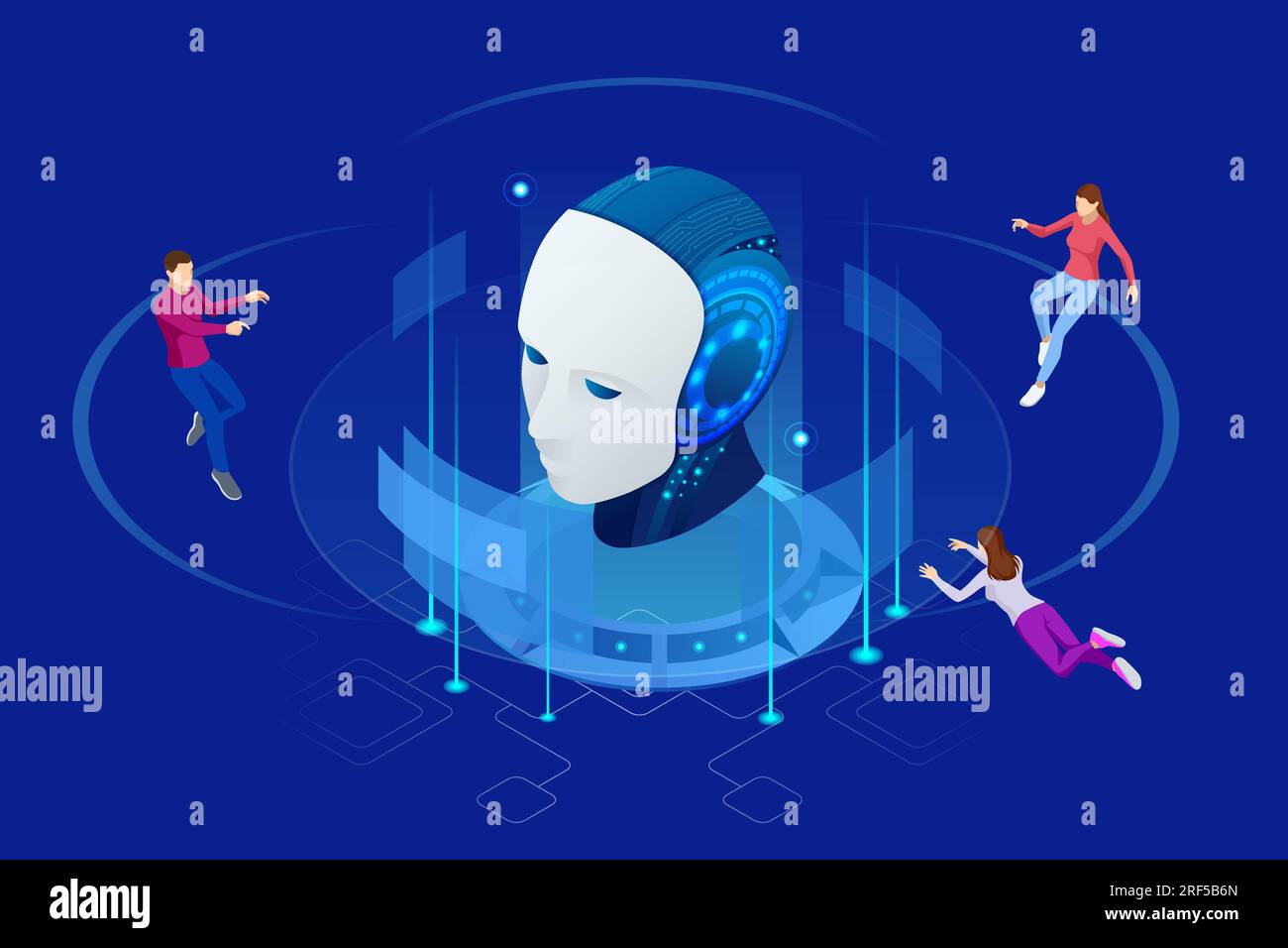 Isometric Artificial Intelligence Knowledge Expertise Intelligence Learn Internet Connect 
