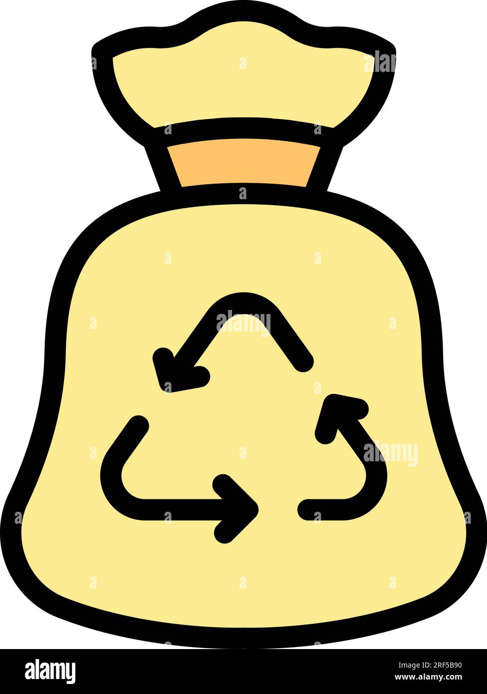 Recycle bag icon outline vector. Trash bin. Waste garbage color flat ...