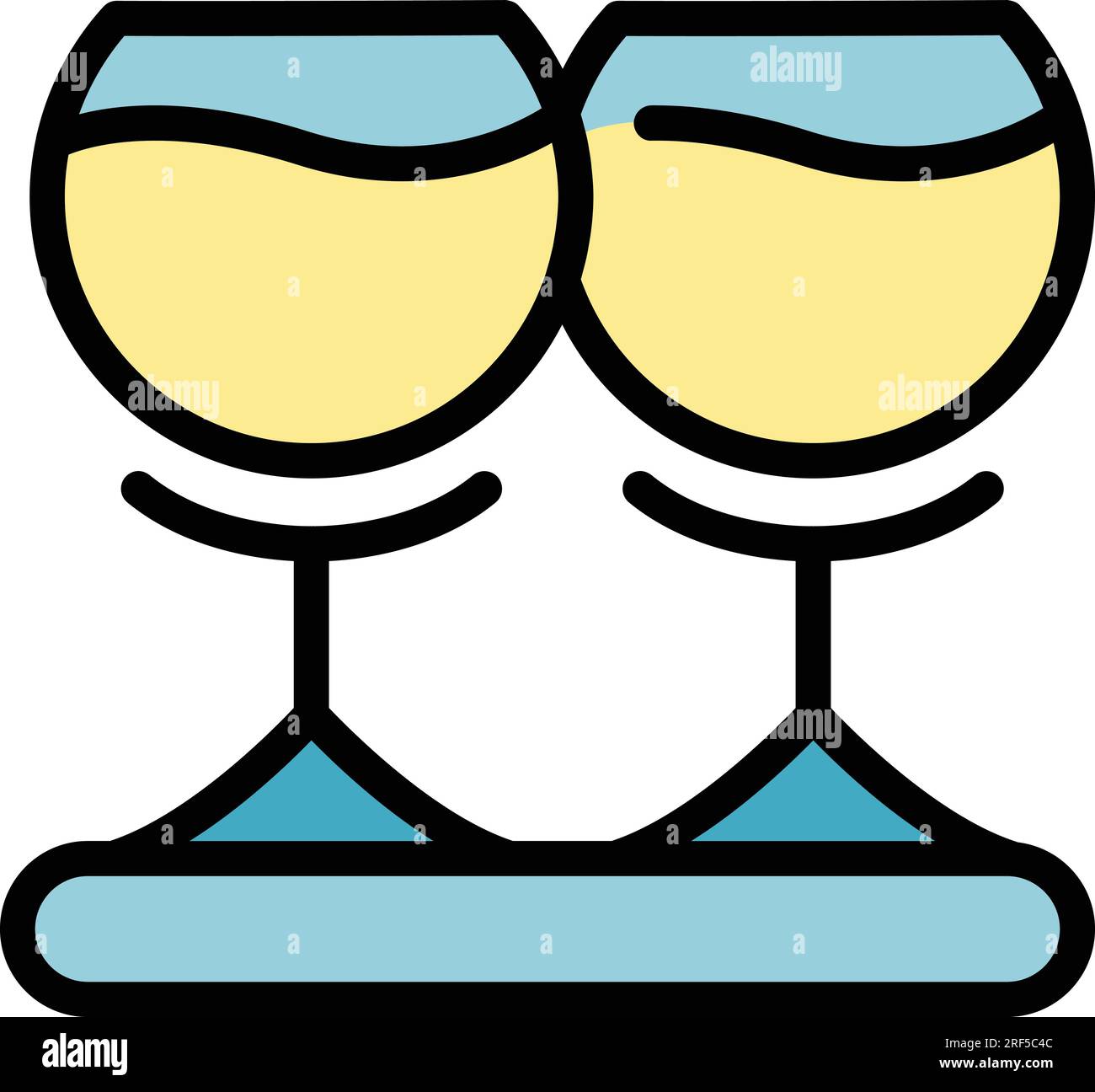 New wine glass icon outline vector. Barrel guide. Party taste color ...