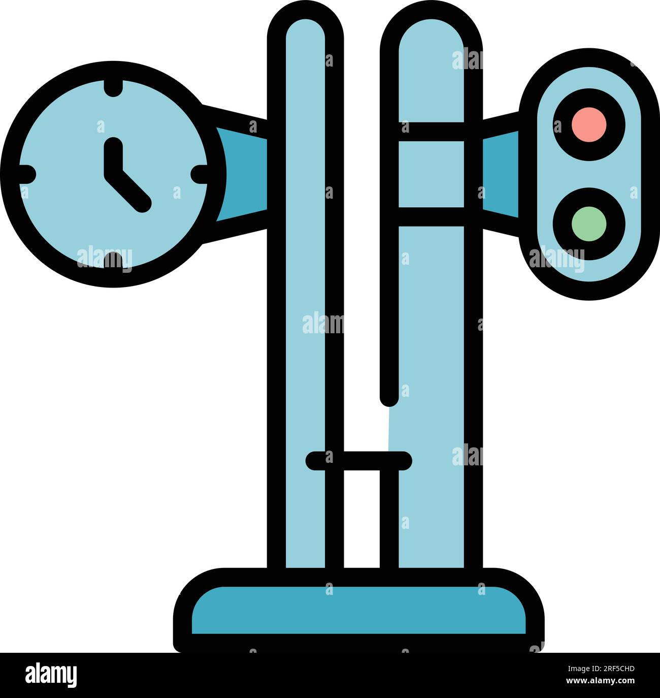 Train station icon outline vector. Railway track. Gate track color flat ...