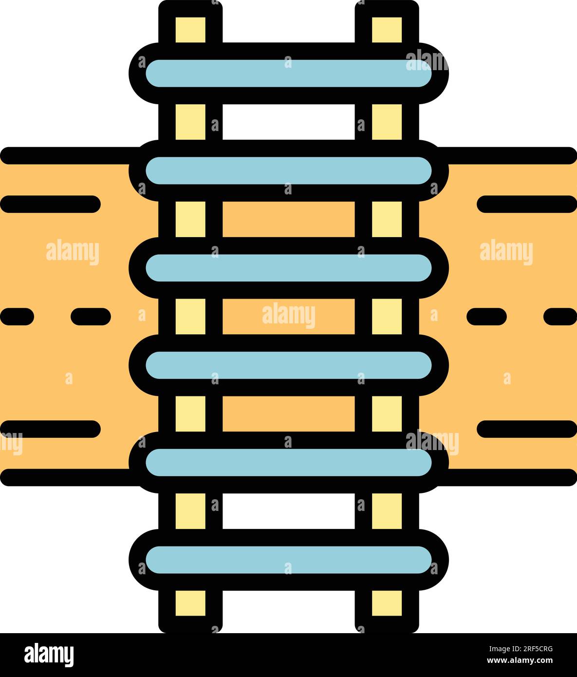 River rail road icon outline vector. Railway train. Signal track color flat Stock Vector Image ...