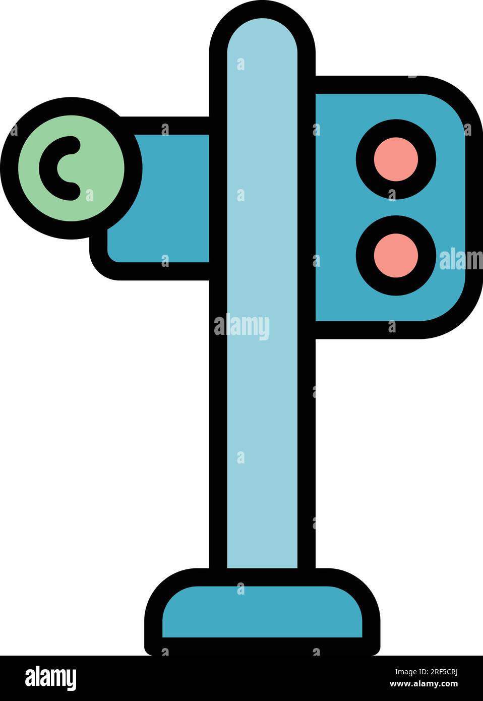 Danger train lights icon outline vector. Road signal. Traffic barrier color flat Stock Vector ...