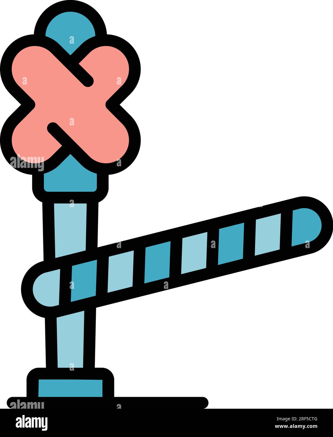 Railroad barrier icon outline vector. Train gate. Danger open color ...