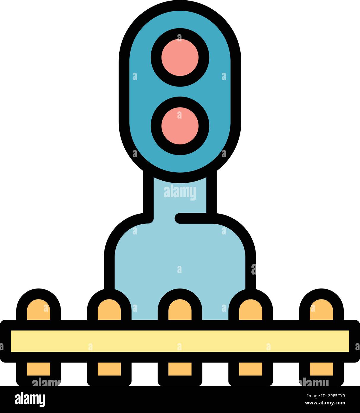 Security railroad icon outline vector. Railway light. Stop safety color flat Stock Vector Image ...