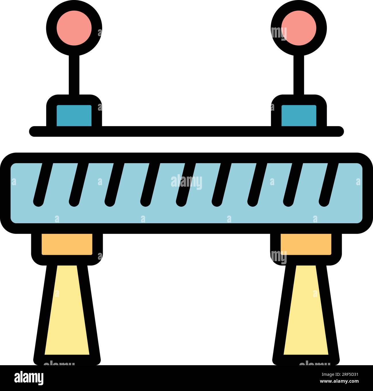 Block train barrier icon outline vector. Traffic gate. Rail road color ...