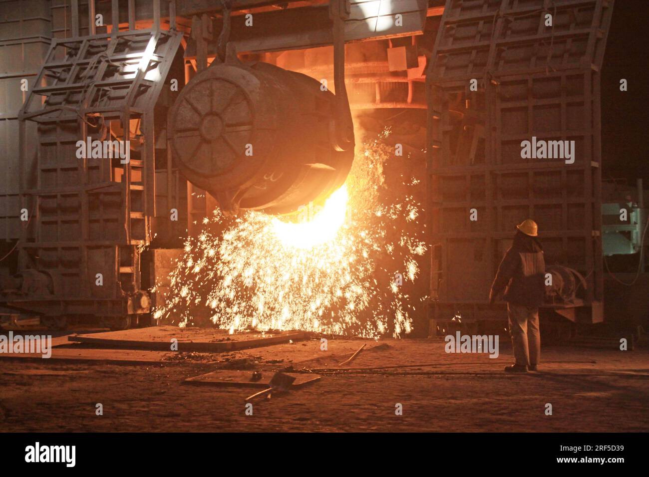 steelmaking furnace in a factory in china Stock Photo - Alamy