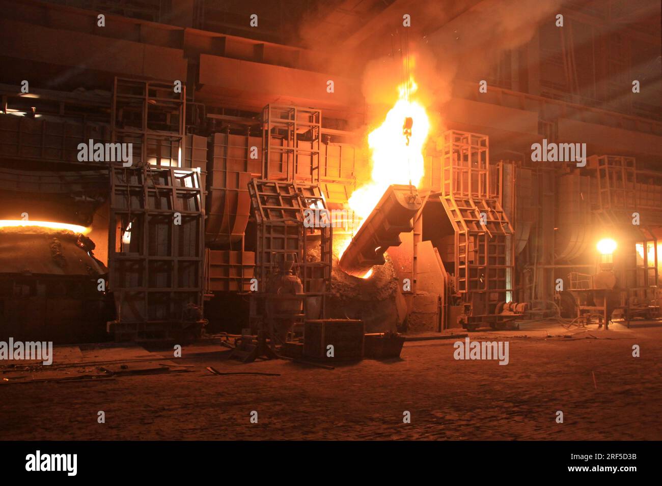 steelmaking furnace in a factory in china Stock Photo - Alamy