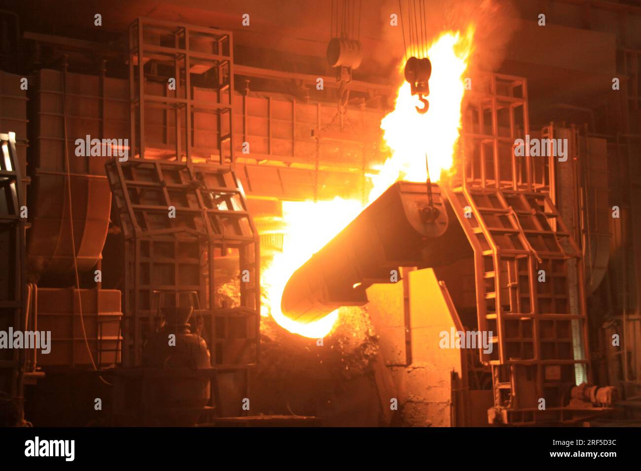 steelmaking furnace in a factory in china Stock Photo - Alamy