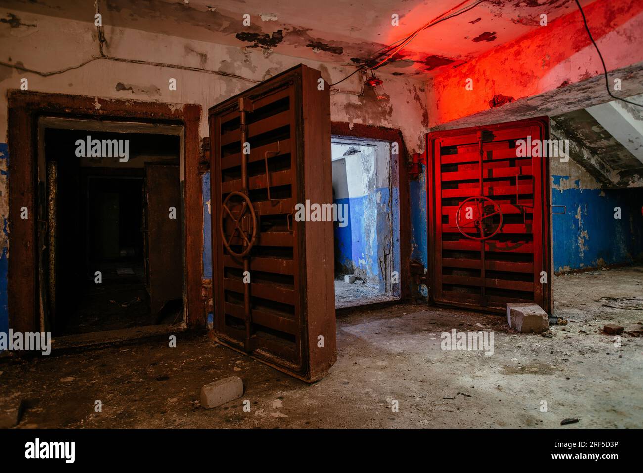 Entrance to bomb shelter protective construction of civil defense ...