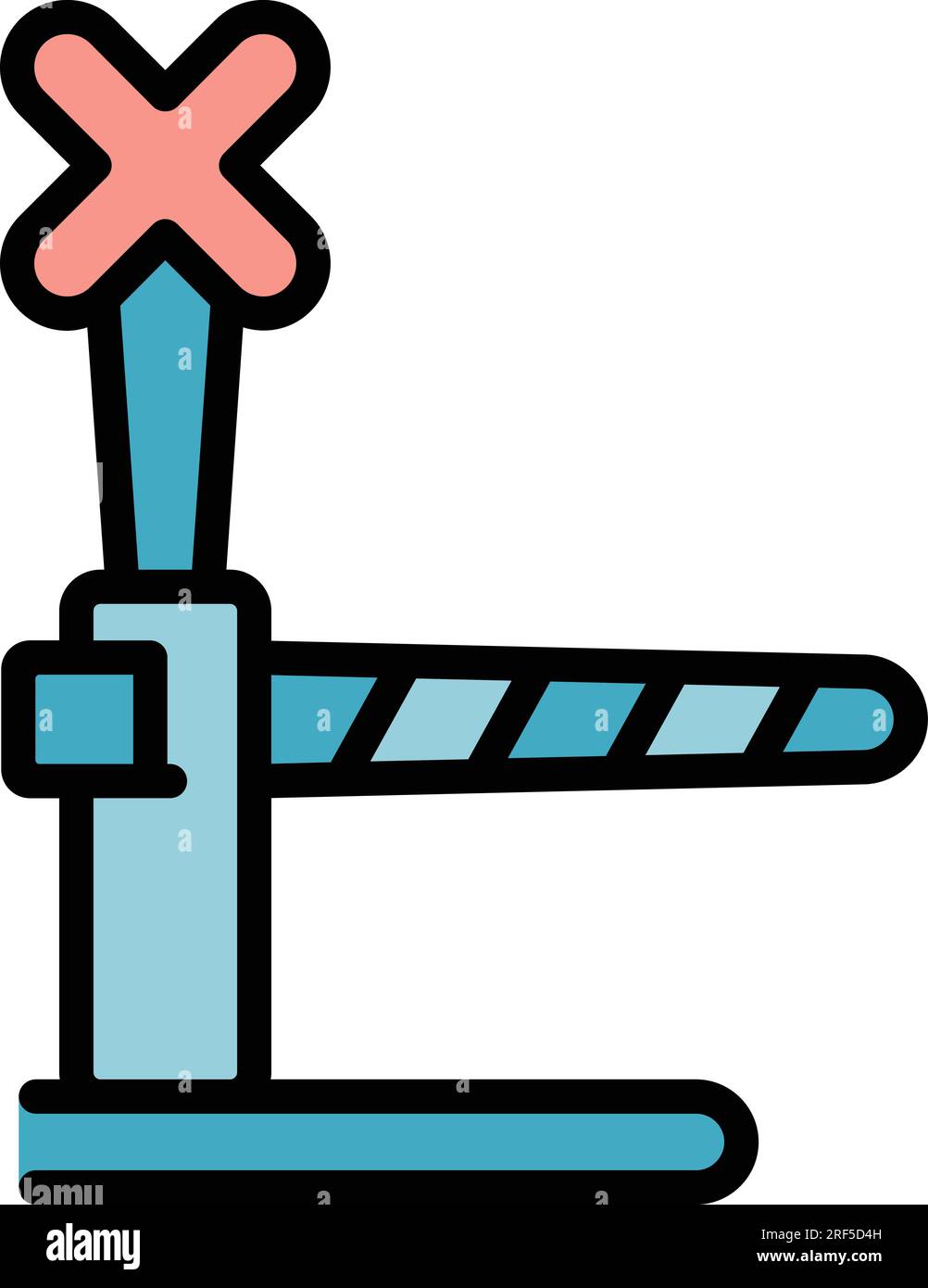 Rail cross icon outline vector. Traffic track. Train road color flat ...