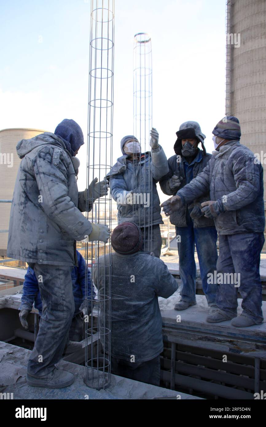 workers in the industrial enterprise construction, north china Stock ...