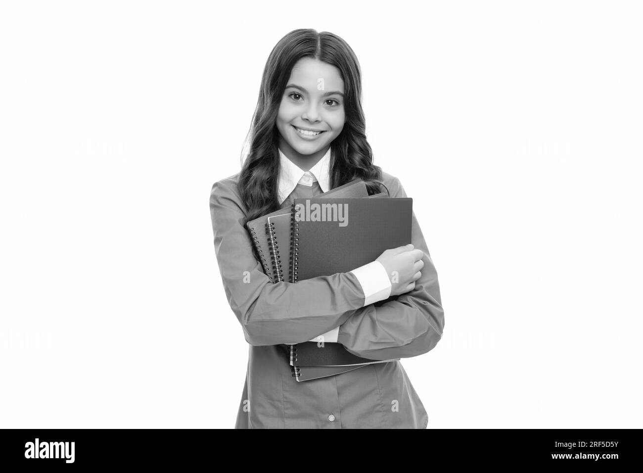 smiling teen girl with notebook. back to school. child ready to study ...