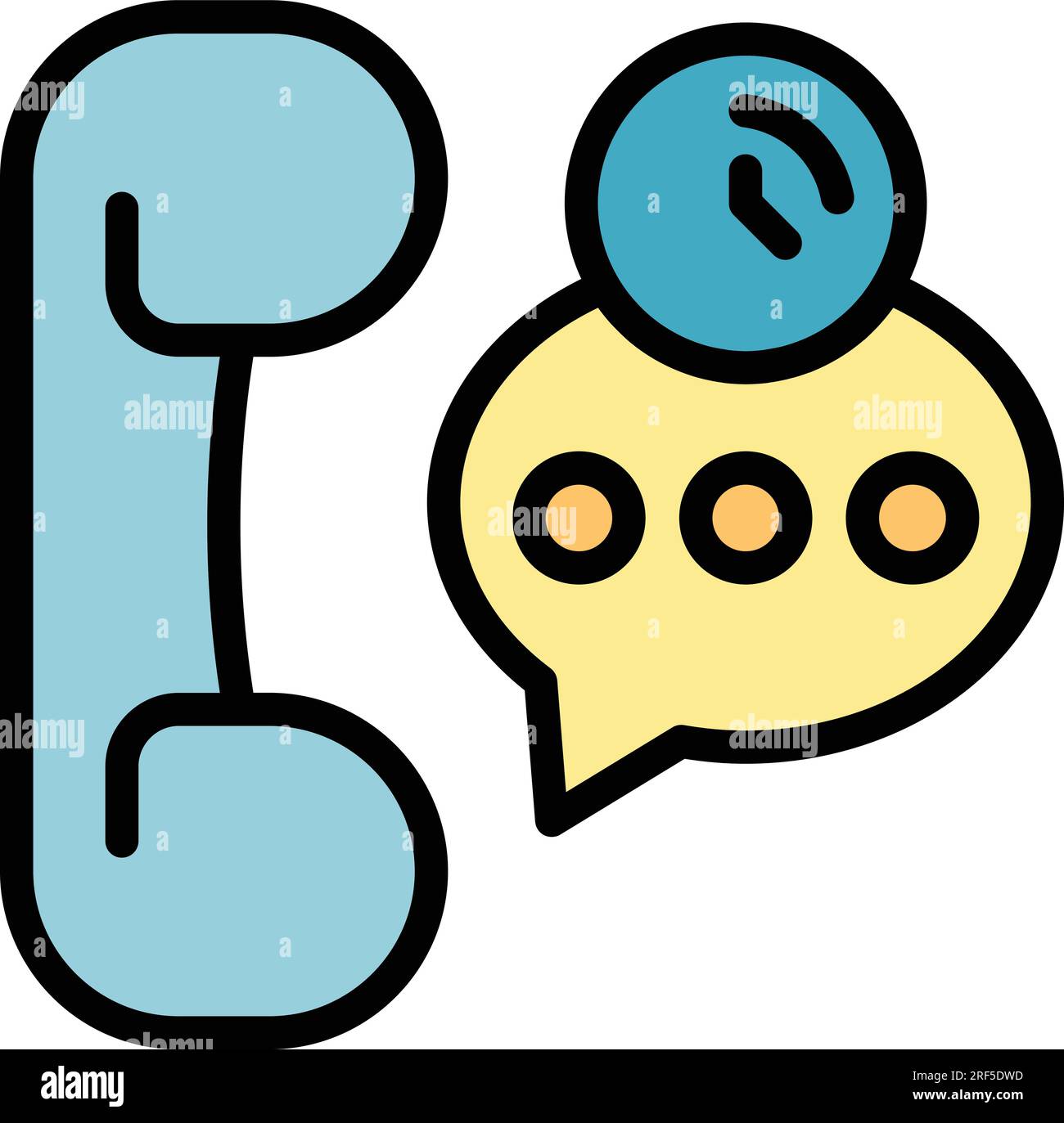 Call Chat Support Icon Outline Vector Customer Center Online Contact Color Flat Stock Vector