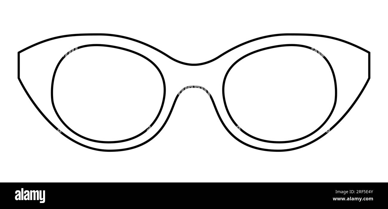 Retro Frame Glasses Fashion Accessory Illustration Sunglass Front View
