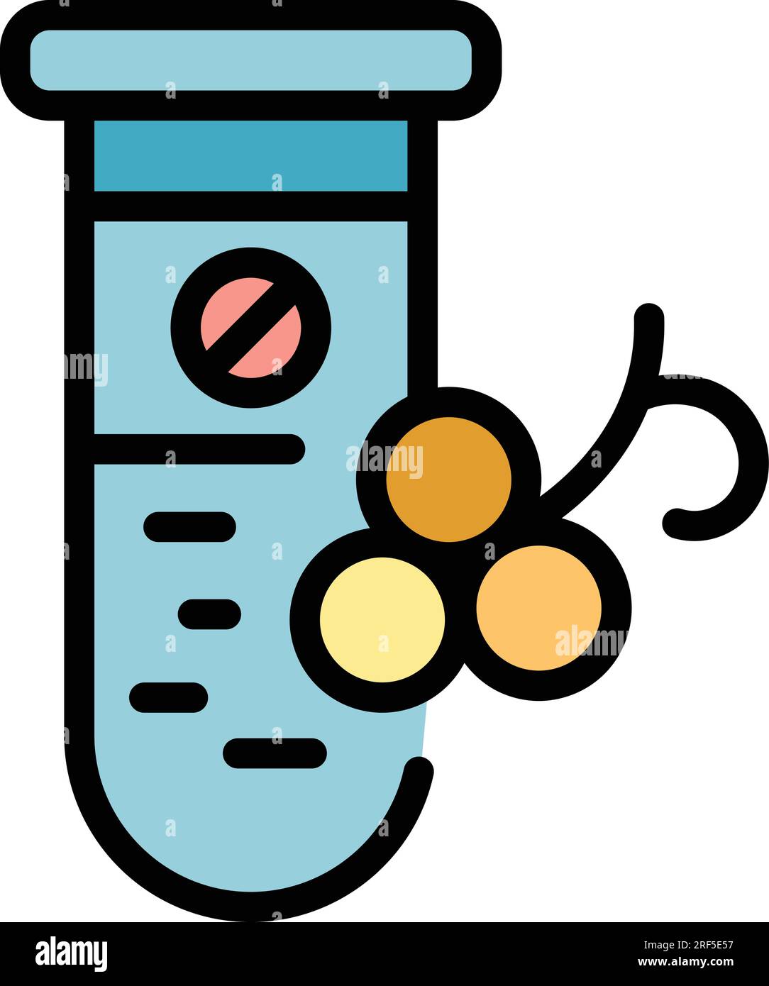 Test tube bacteria icon outline vector. Food virus. Rotten disease ...