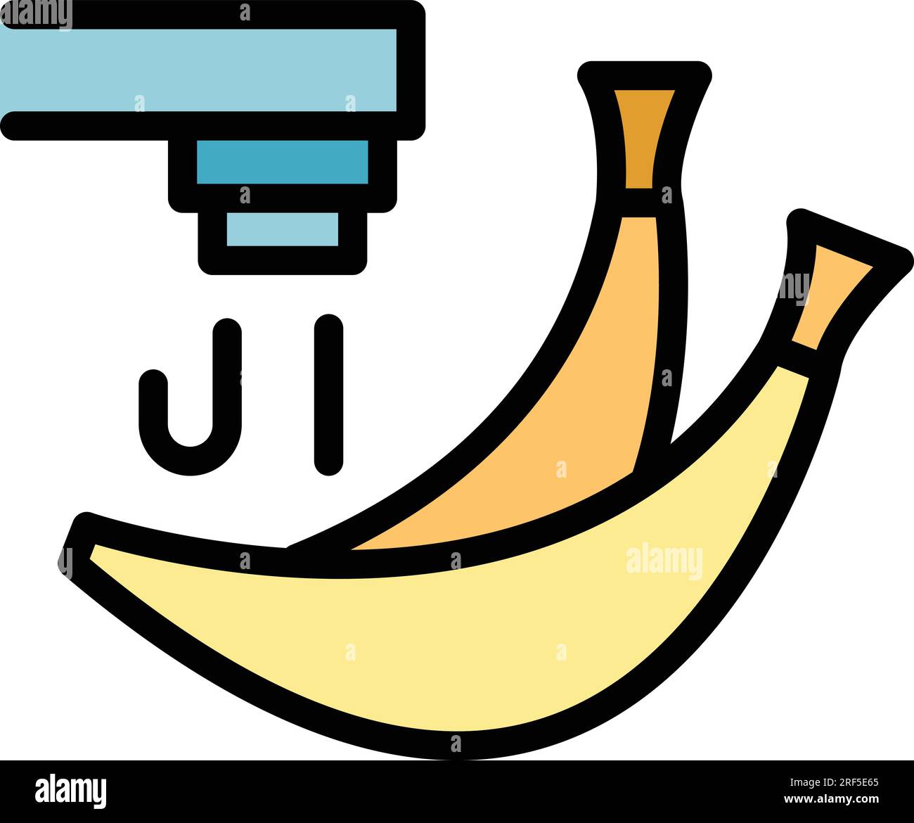 Contaminated banana icon outline vector. Food bacteria. Safety allergy ...