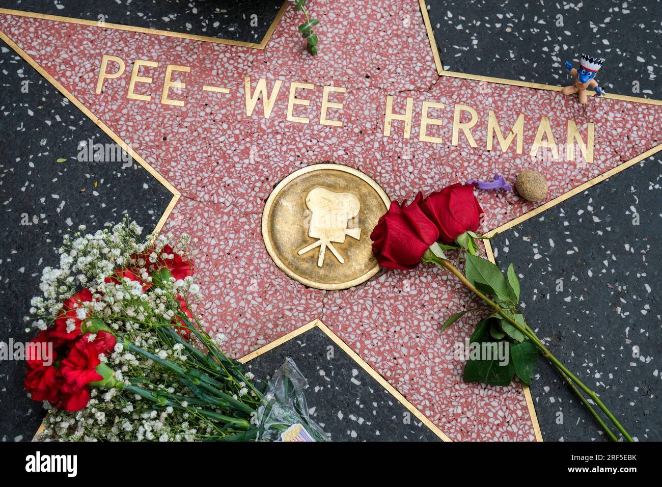 July 31, 2023, Los Angeles, California, USA: Flowers are placed at the ...