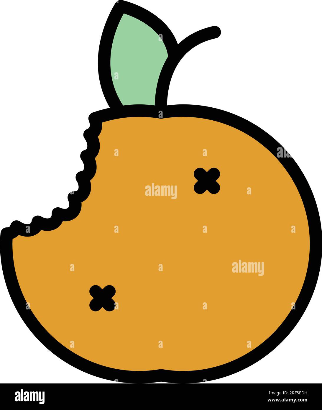 Bitten danger apple icon outline vector. Meat bacteria. Virus food ...