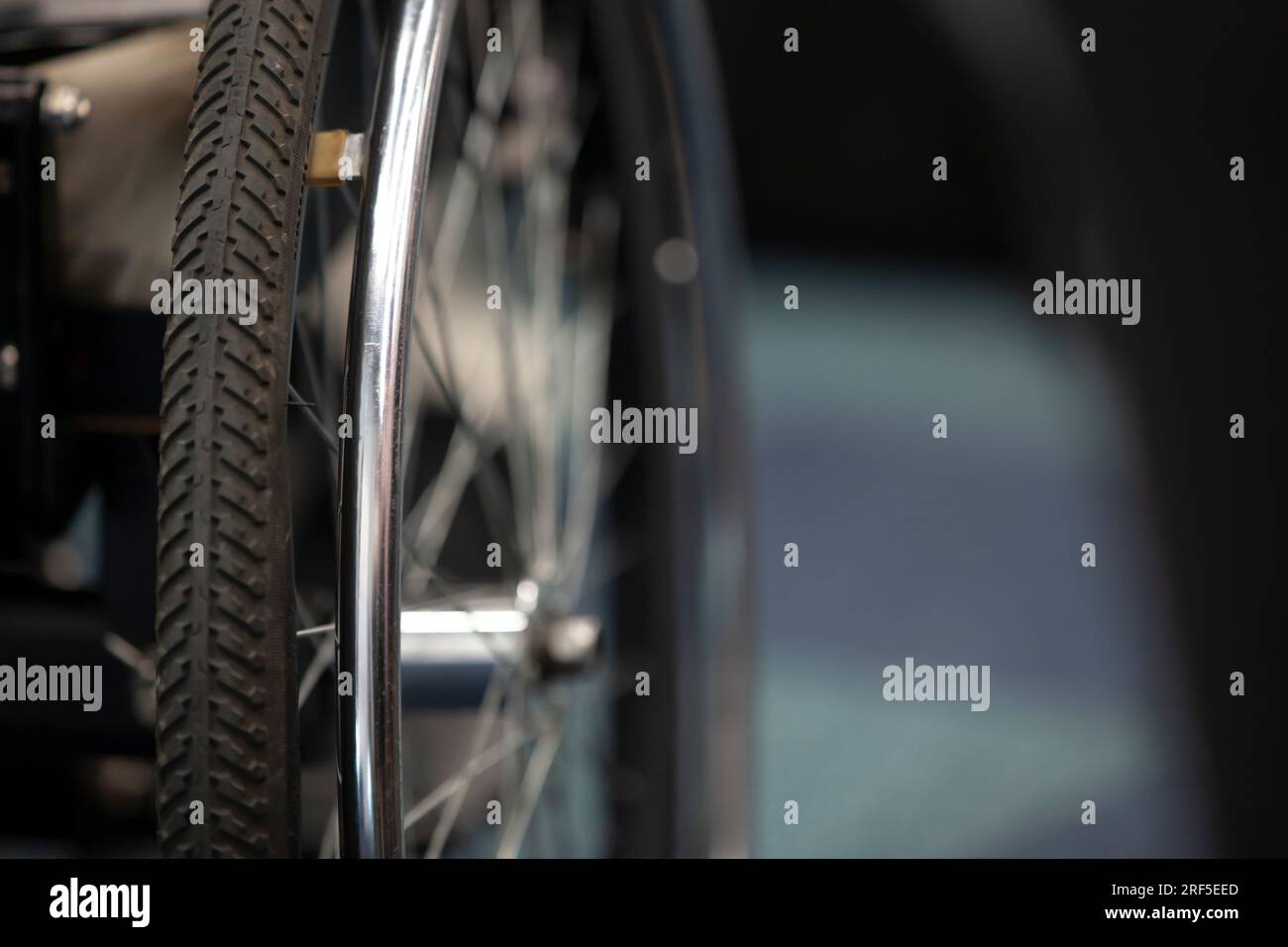 Wheelchair wheel, close-up, copyspace. The concept of inclusion Stock ...