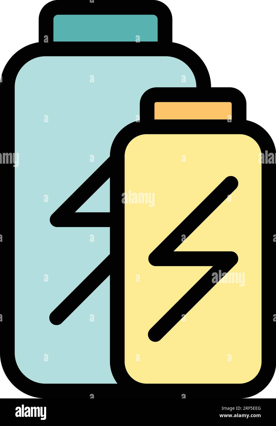 Battery icon outline vector. Energy charge. Phone level color flat ...