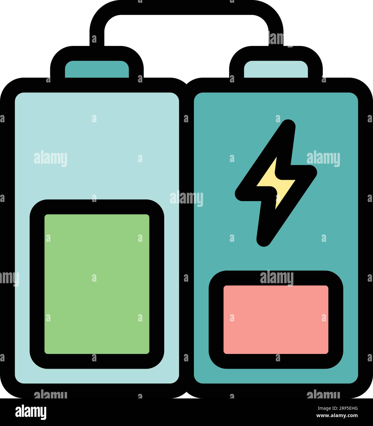Battery charge icon outline vector. Load energy. Electric energy color ...