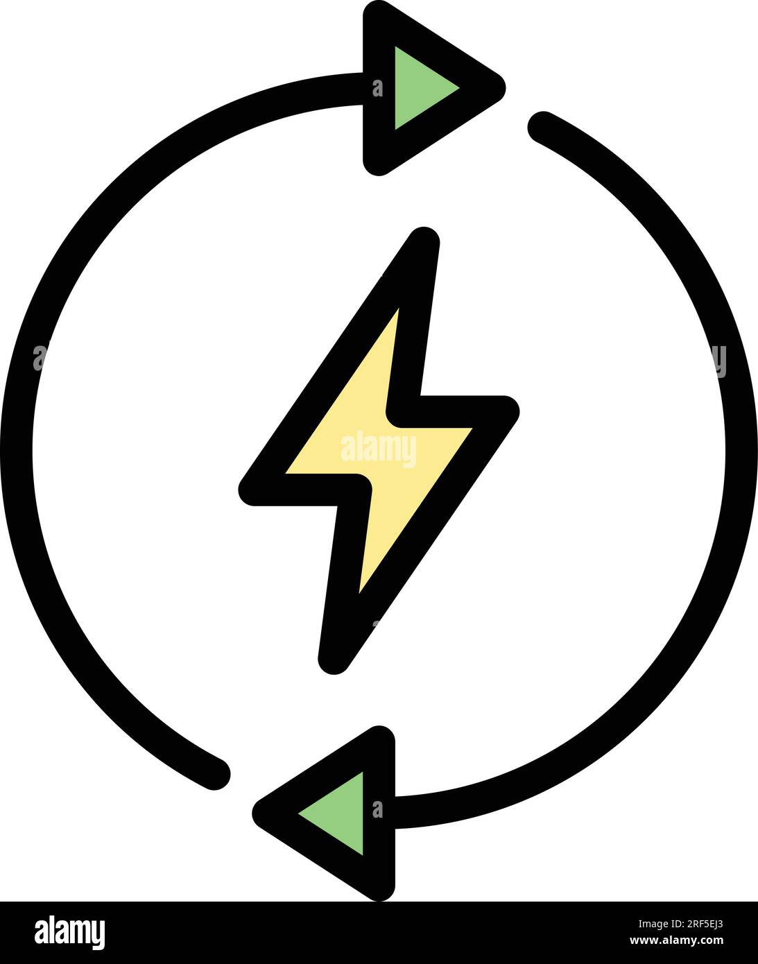 Recharge battery icon outline vector. Electric energy. Load alkaline ...