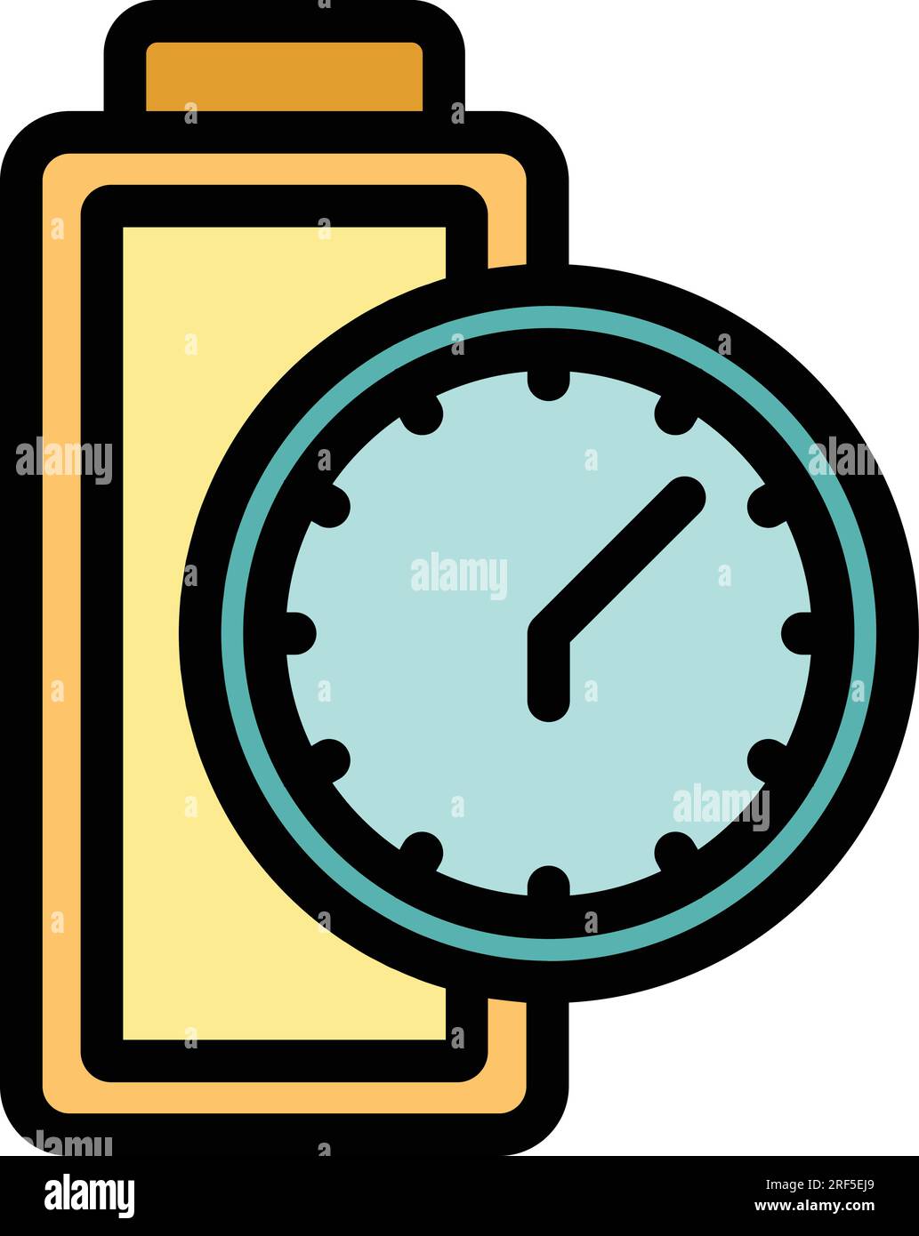 Time of charging icon outline vector. Phone power. Charge energy color ...
