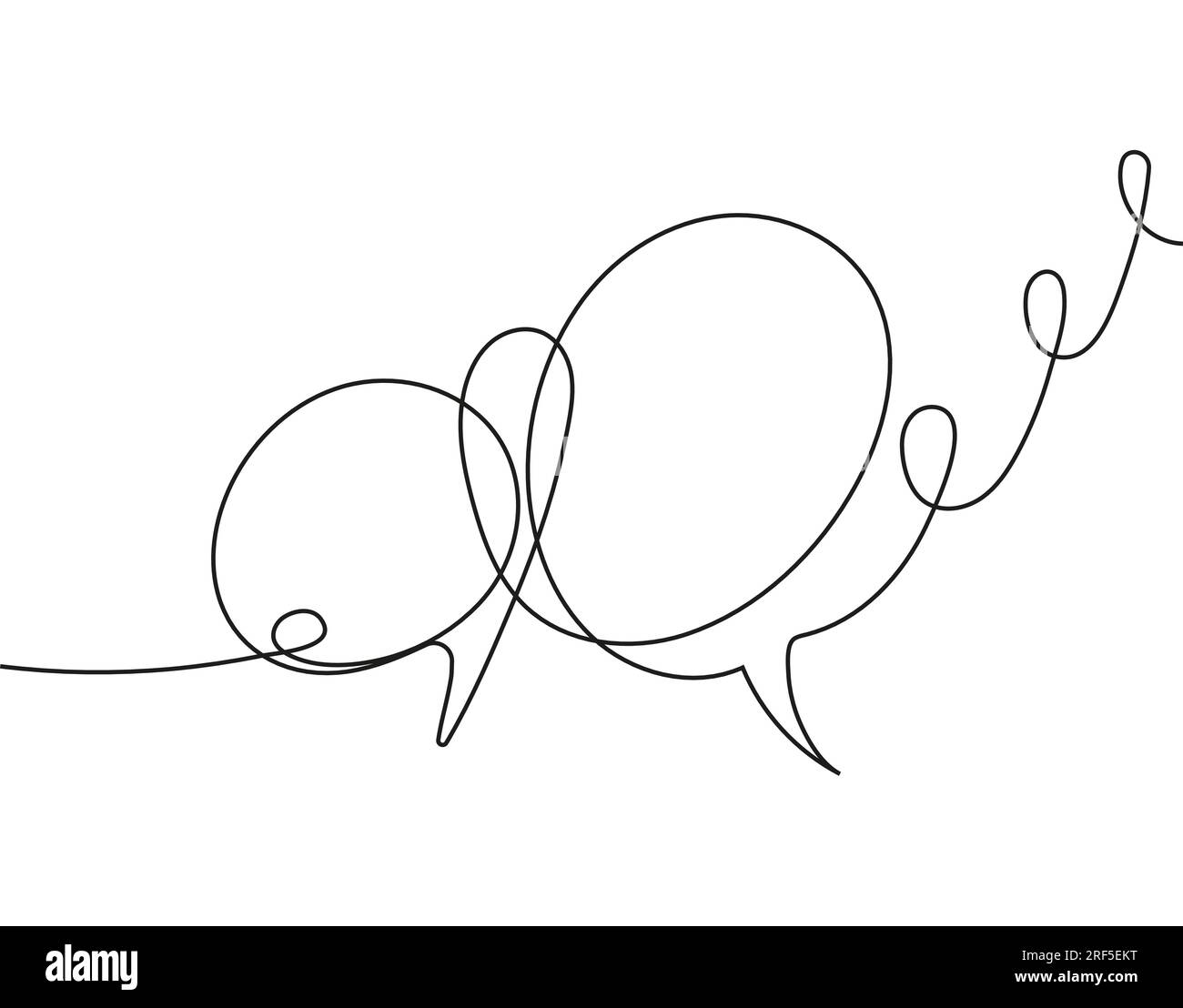 Speech bubble continuous one line drawing, minimalist line illustration done in one line Stock ...