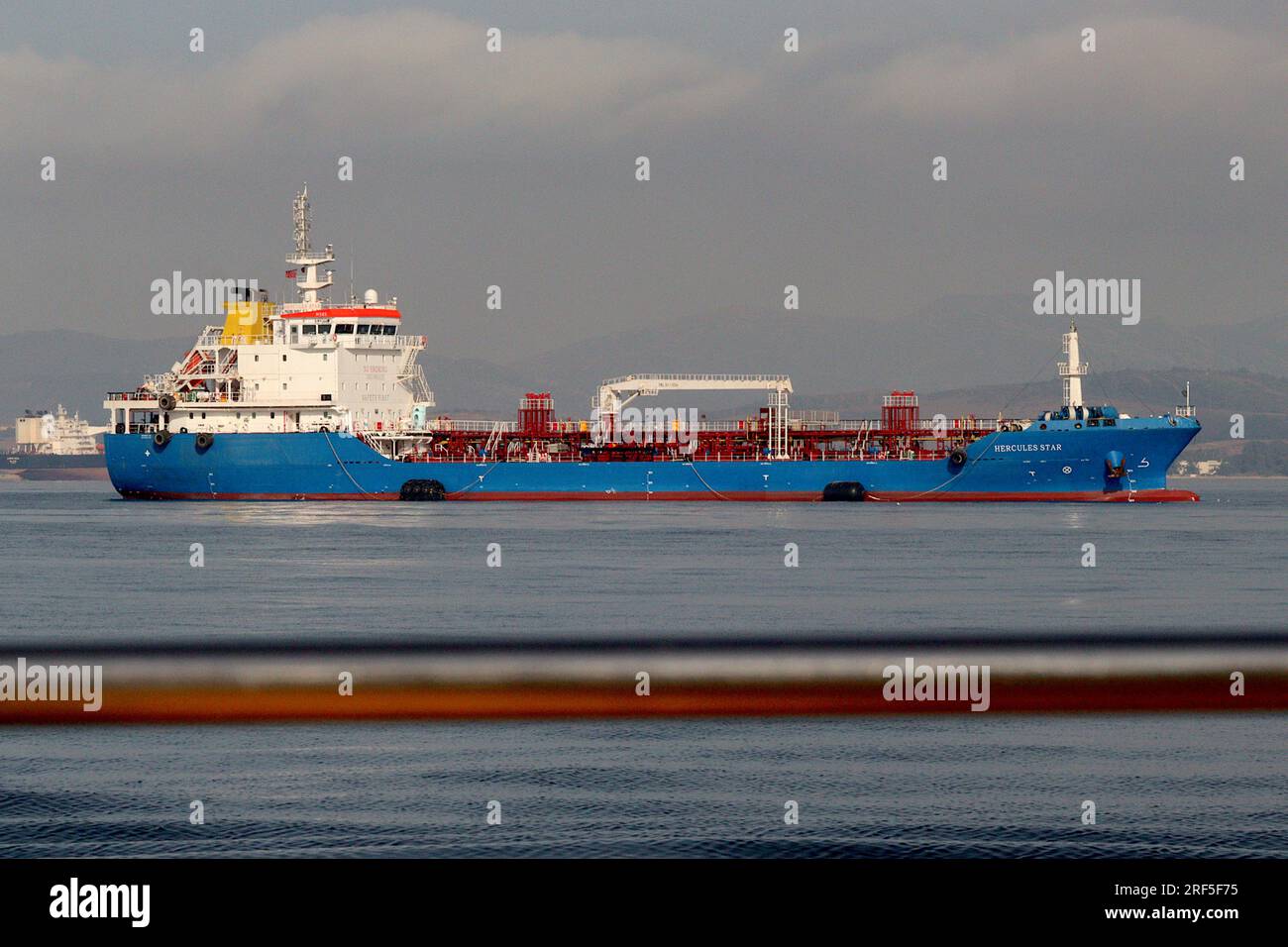 Only a few months old, the oil tanker “Hercules Star” shines with ...