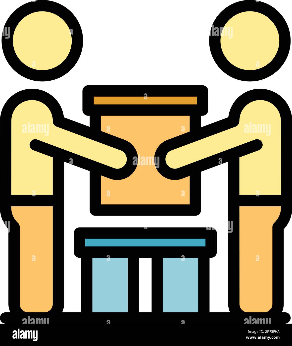 Relocation service men icon outline vector. House move. Cargo storage ...