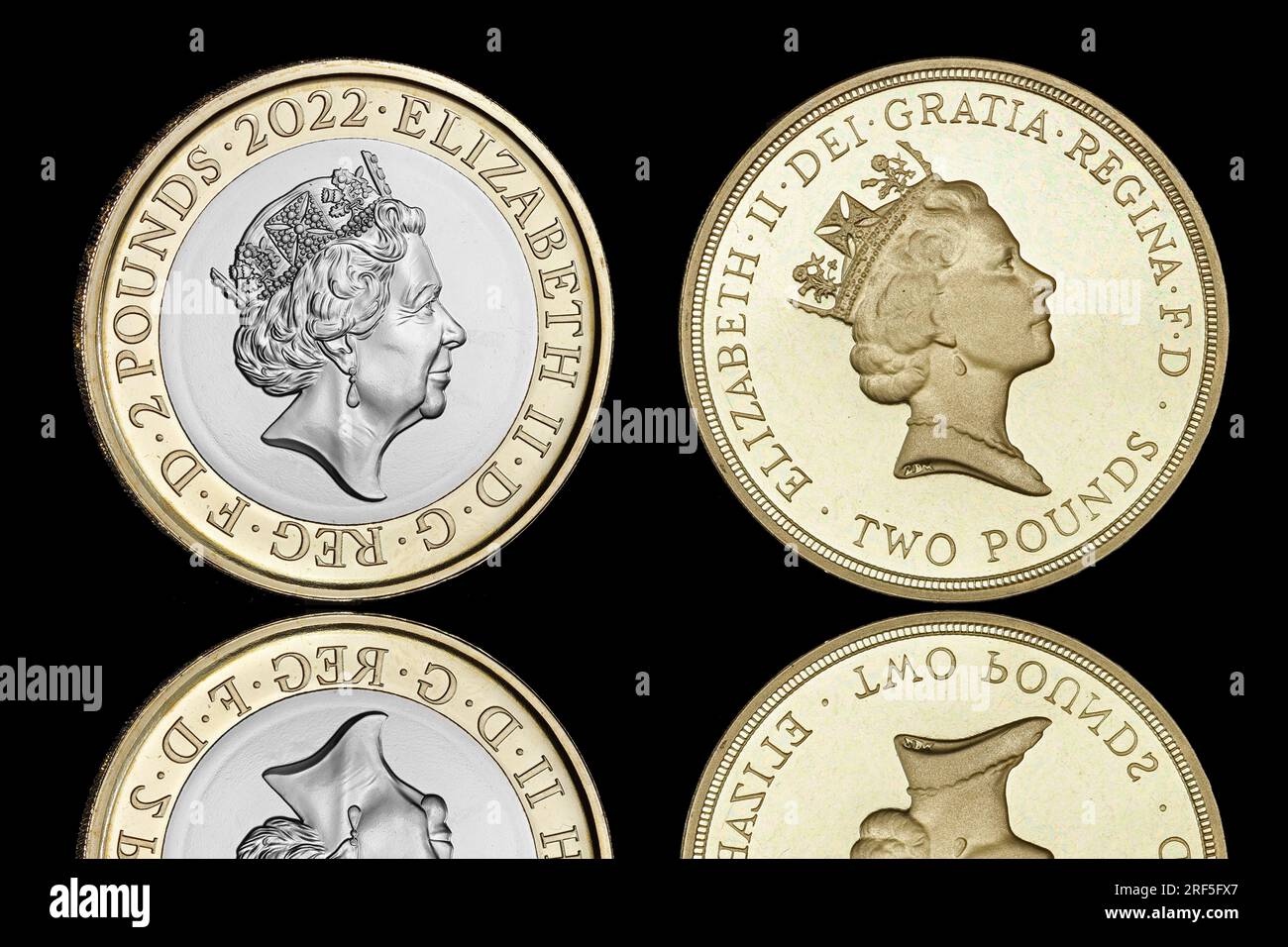 Bimetallic 2 pound coin obverse hi-res stock photography and images - Alamy