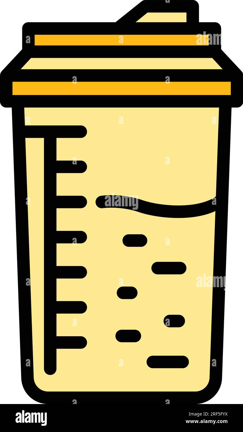 Sport shaker icon outline vector. Protein bottle. Powder drink color ...