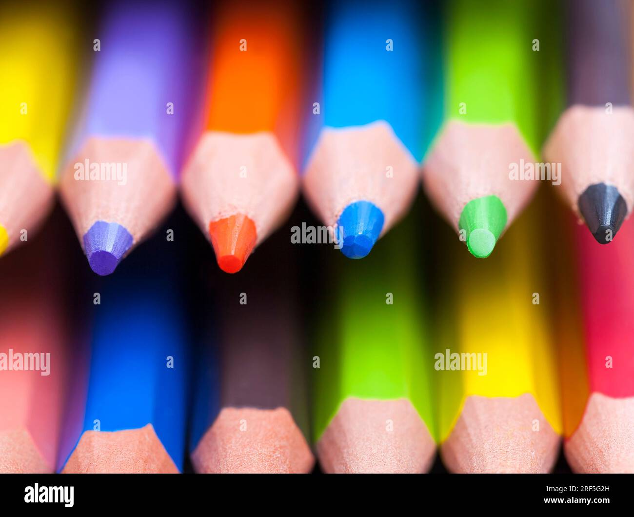 ordinary colored wooden pencil with soft lead of different colors for ...