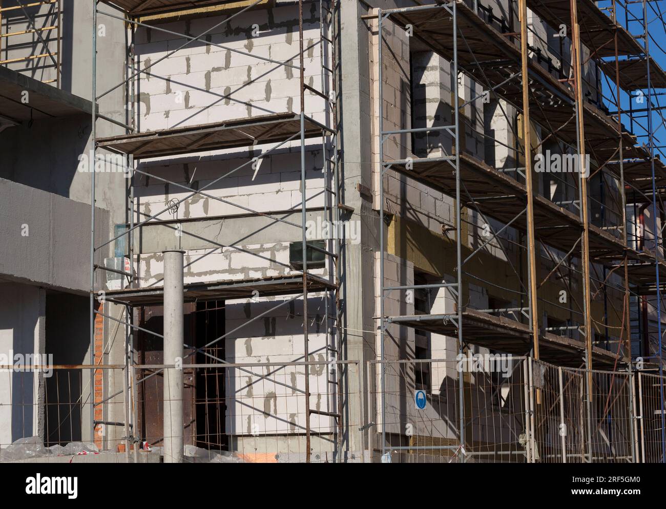 construction site in the construction business, building a new home on ...