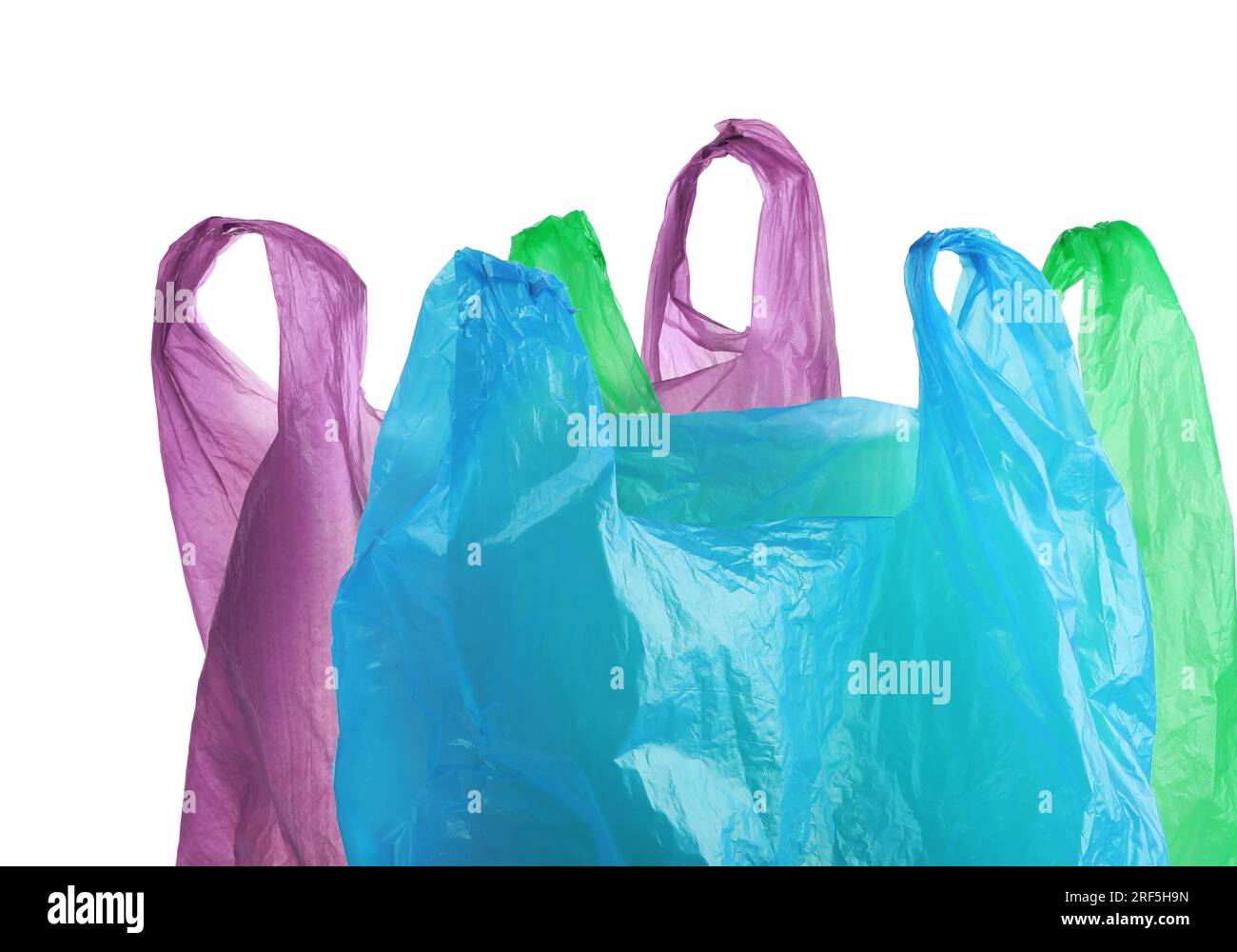 Many different plastic bags on white background Stock Photo - Alamy