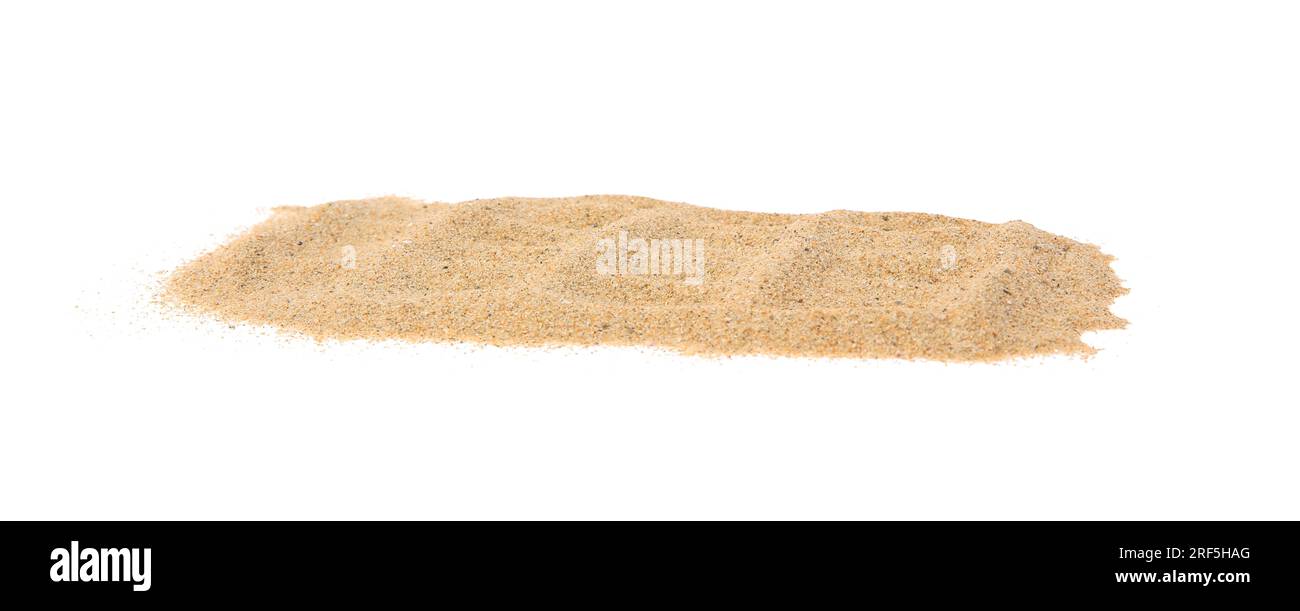 Pile of dry beach sand isolated on white Stock Photo - Alamy