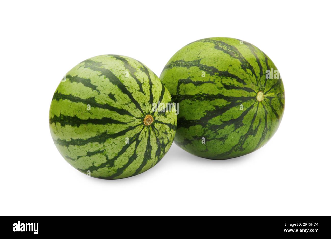 Two delicious ripe watermelons isolated on white Stock Photo - Alamy