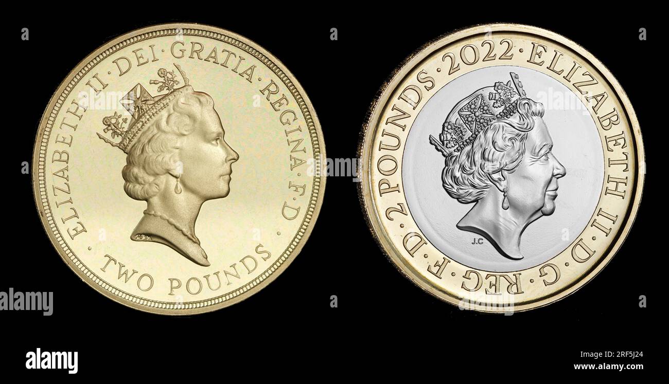 Raphael maklouf queen elizabeth ii 3rd coin portrait hi-res stock ...