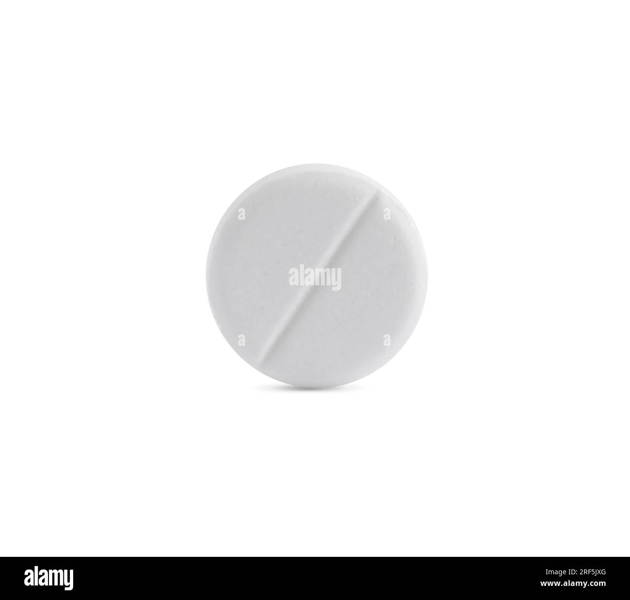 One round pill on white background. Medicinal treatment Stock Photo - Alamy