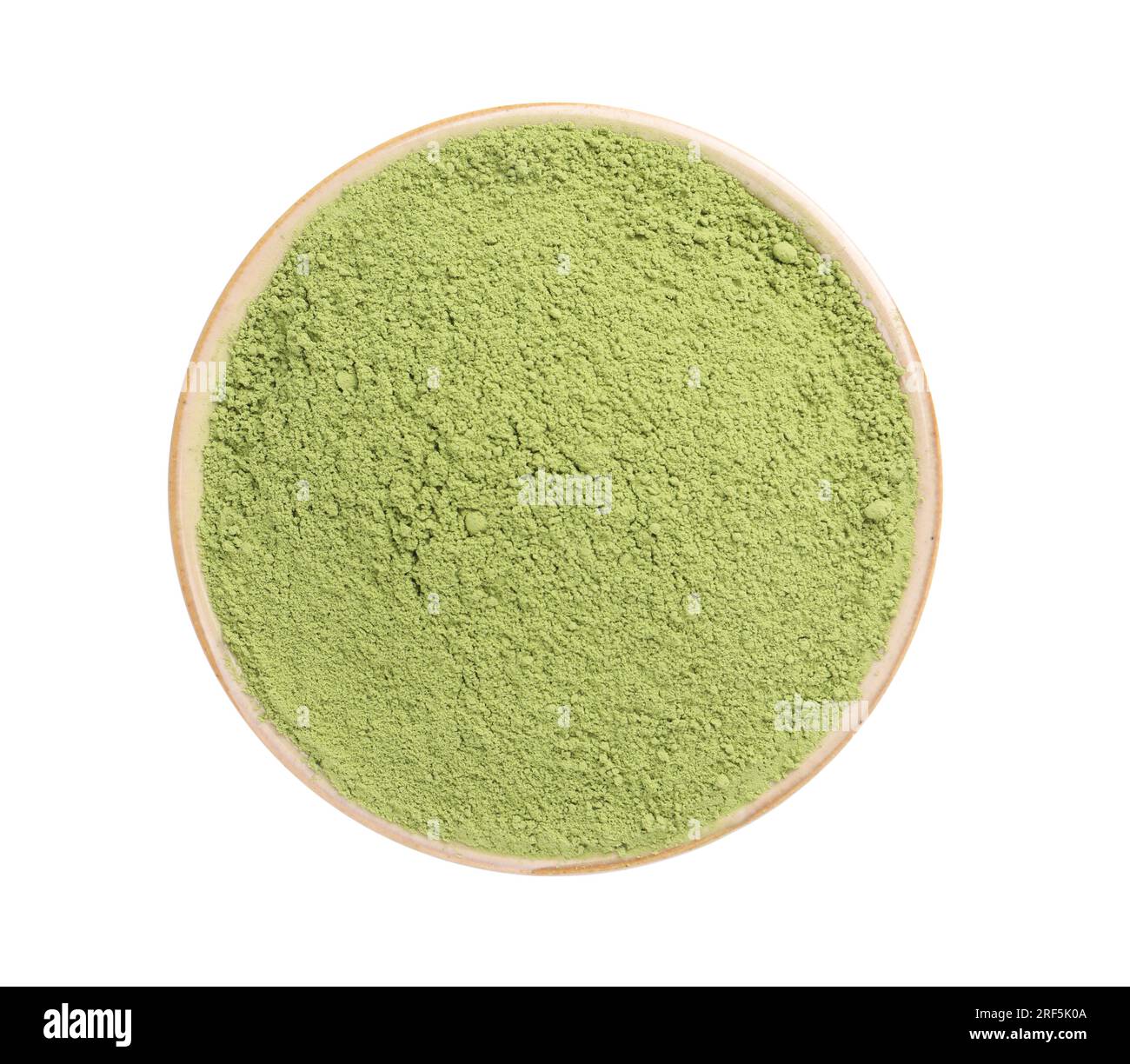 Bowl of matcha powder isolated on white, top view Stock Photo - Alamy