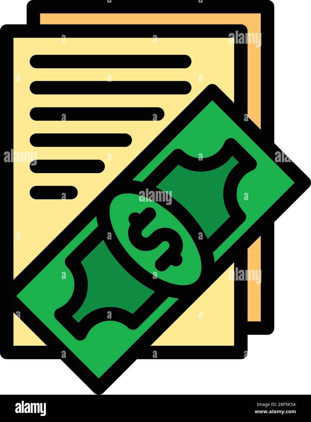 Cash payment icon outline vector. Credit money. Loan income color flat ...