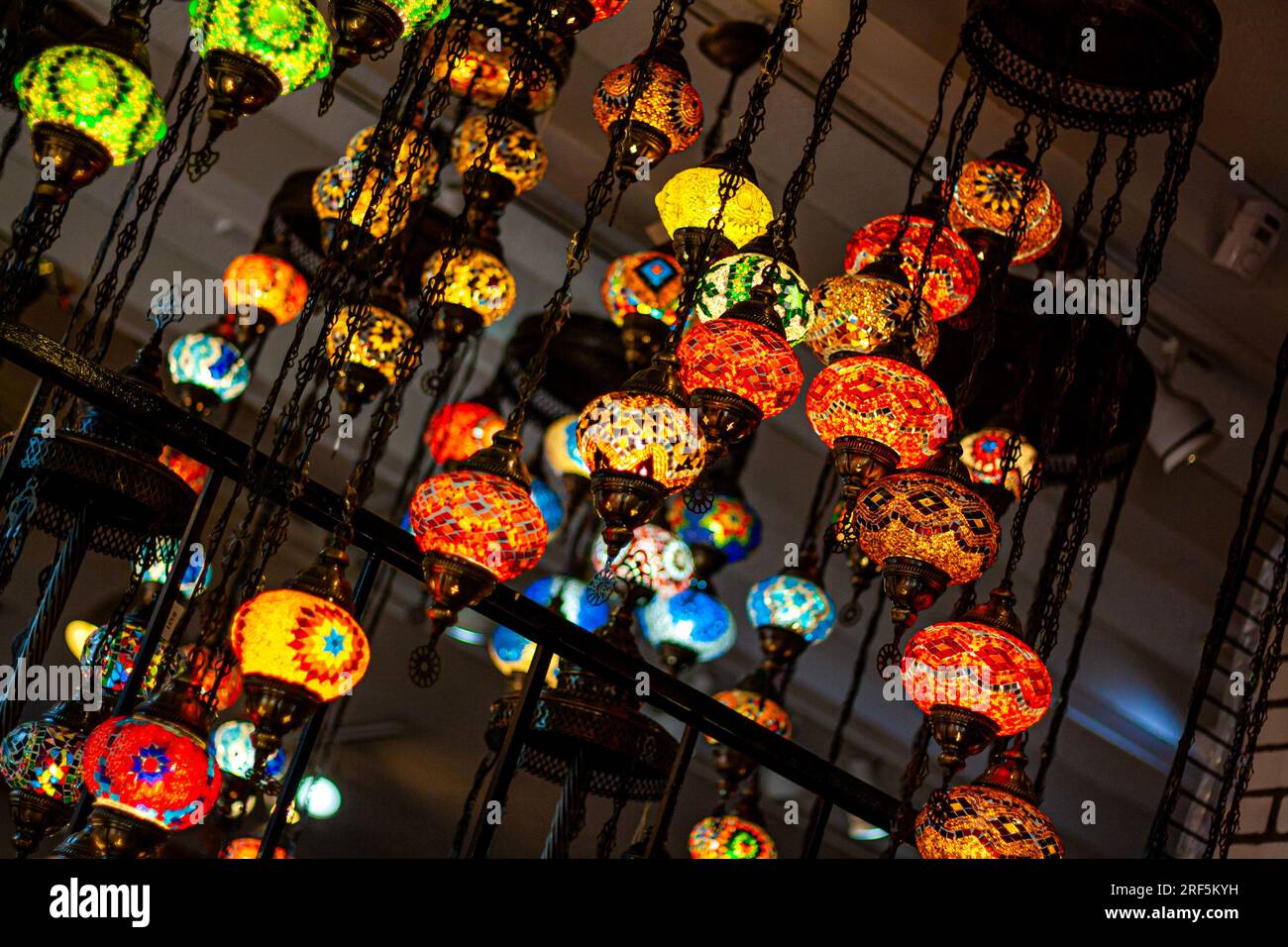 Colorful Turkish lamps for sale Stock Photo - Alamy